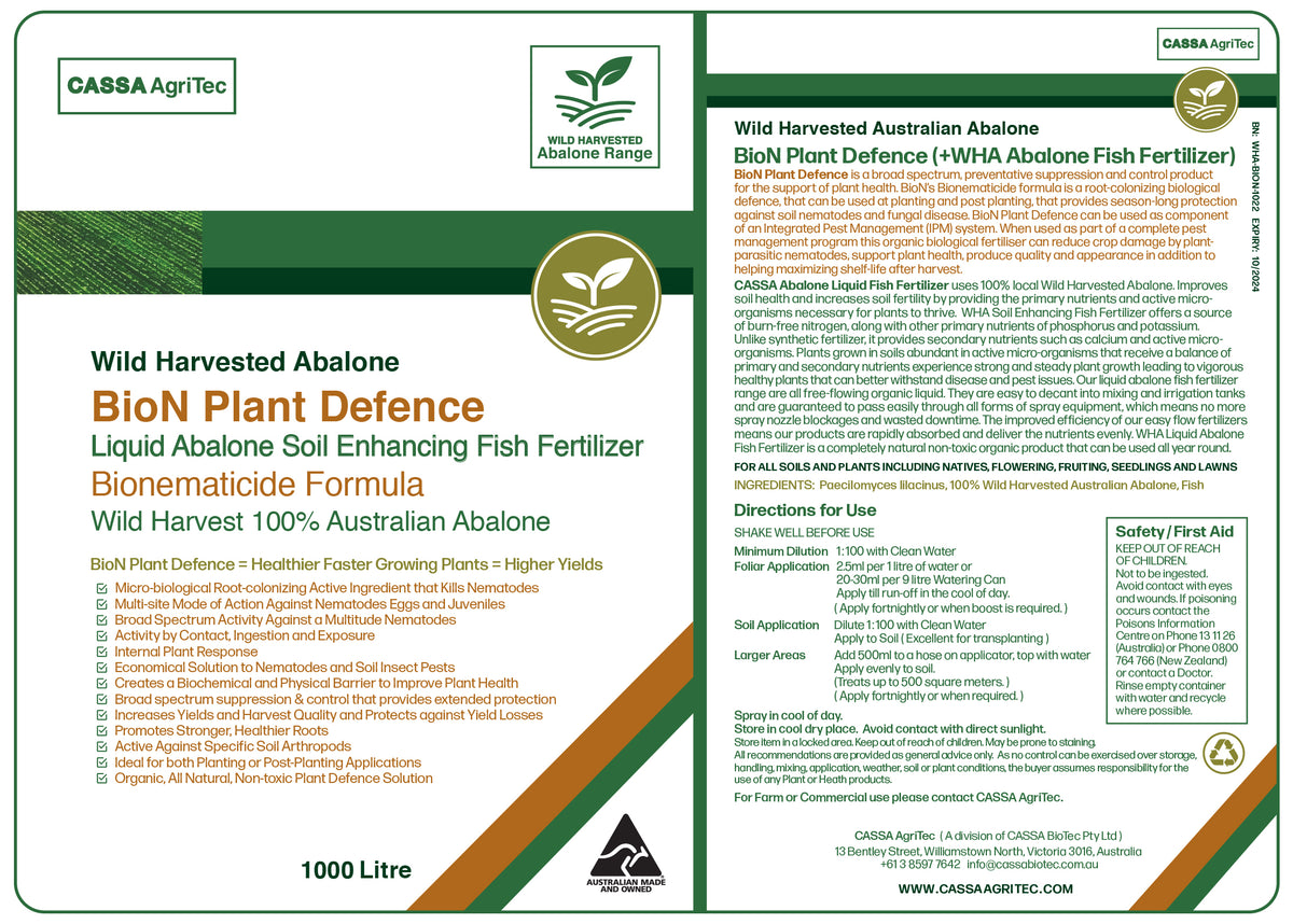 BioN Plant Defence - 1000L – CASSA AgriTec